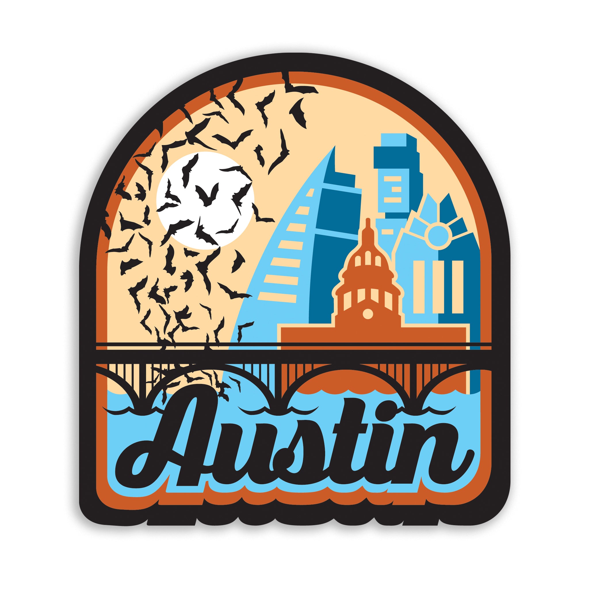 Austin Skyline Sticker – Austin Batworks